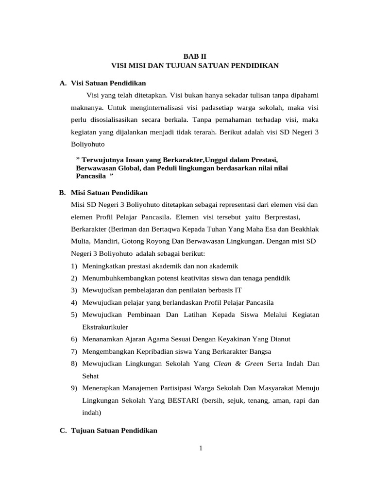 FIX BAB II Visi, Misi, Tujuan | PDF | Ilmu Sosial | Seni