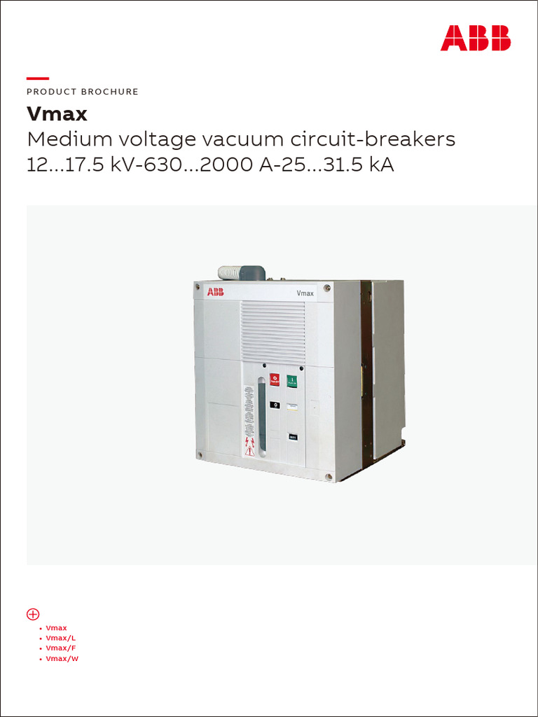 Vmax Medium Voltage Circuit-Breakers | PDF | Electrical Connector ...