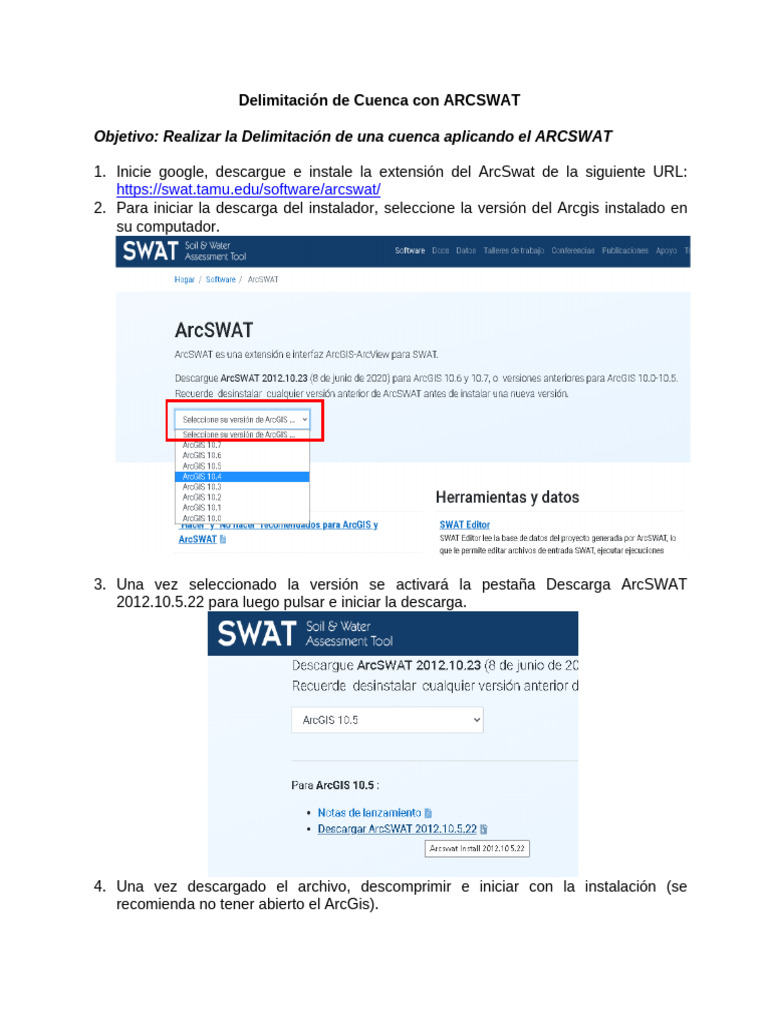 Delimitación Con ARCSWAT | PDF