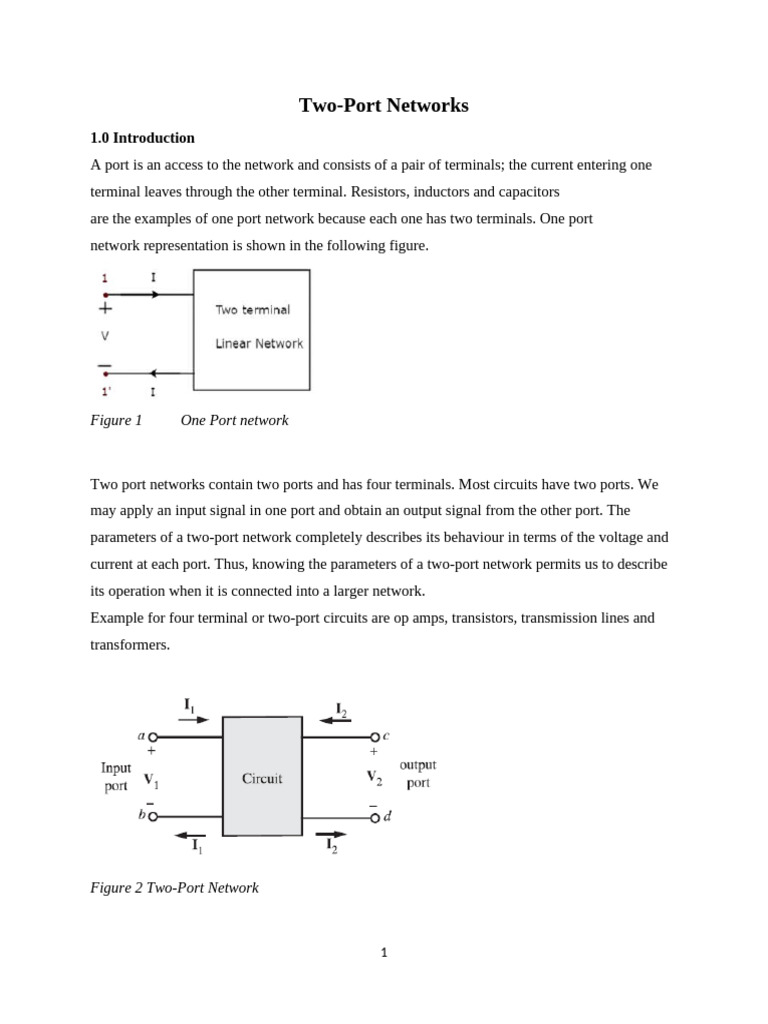 Two-Port Network Analysis Guide | PDF | Electrical Engineering | Electricity