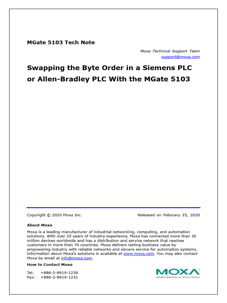 MGate 5103 Byte Order Configuration Guide | PDF | Programmable Logic ...
