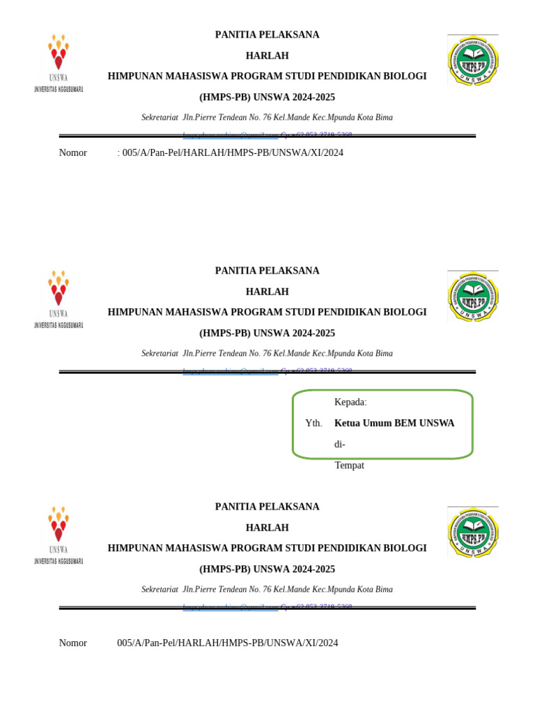 Amplop Surat Undangan HARLAH | PDF