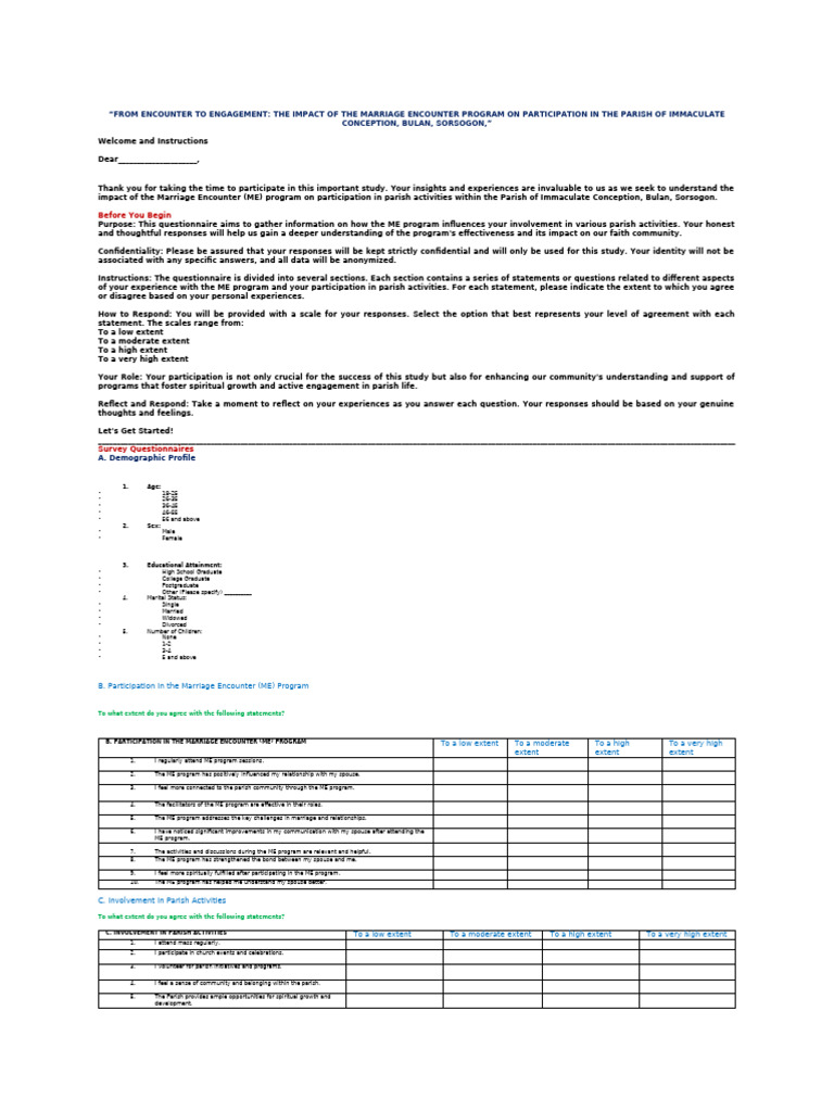 Bhims Thesis Questionnaiires | PDF | Questionnaire | Social Psychology