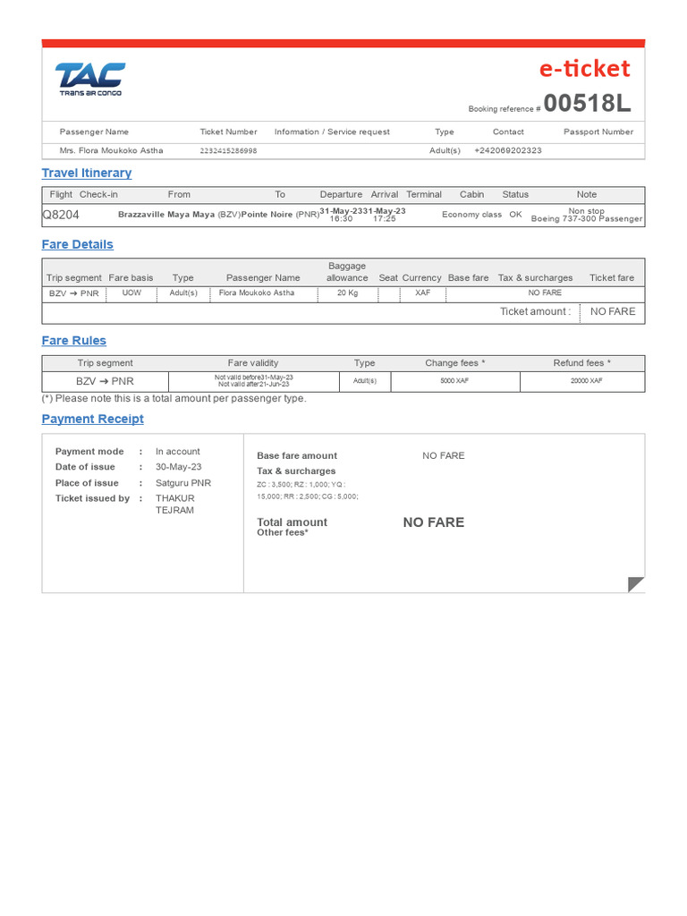 AG30.1 | PDF | Fare | Aviation
