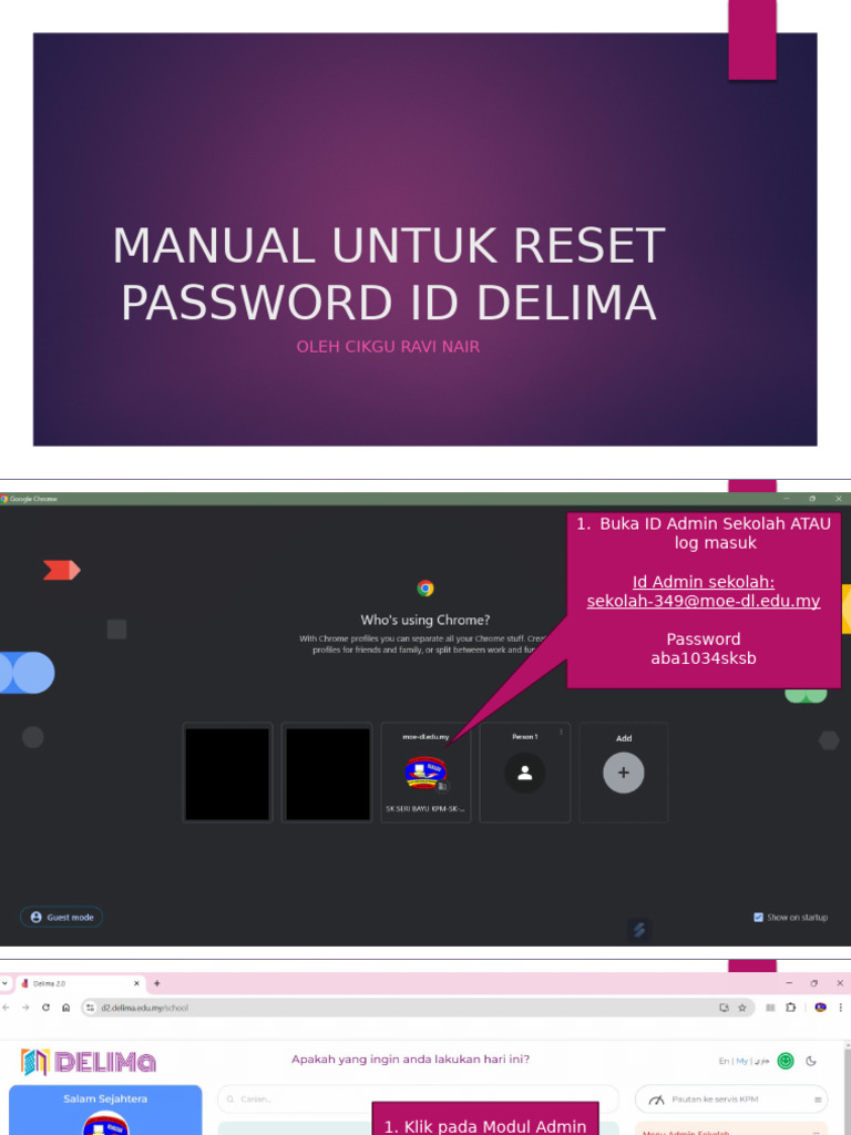 Manual Untuk Reset Password Id Delima | PDF