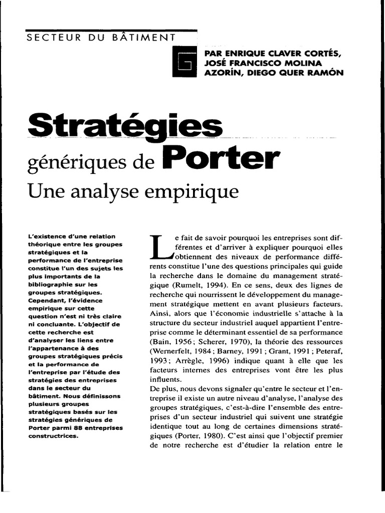 Stratégie Génerique de Porter | PDF | Foreign Language Studies ...