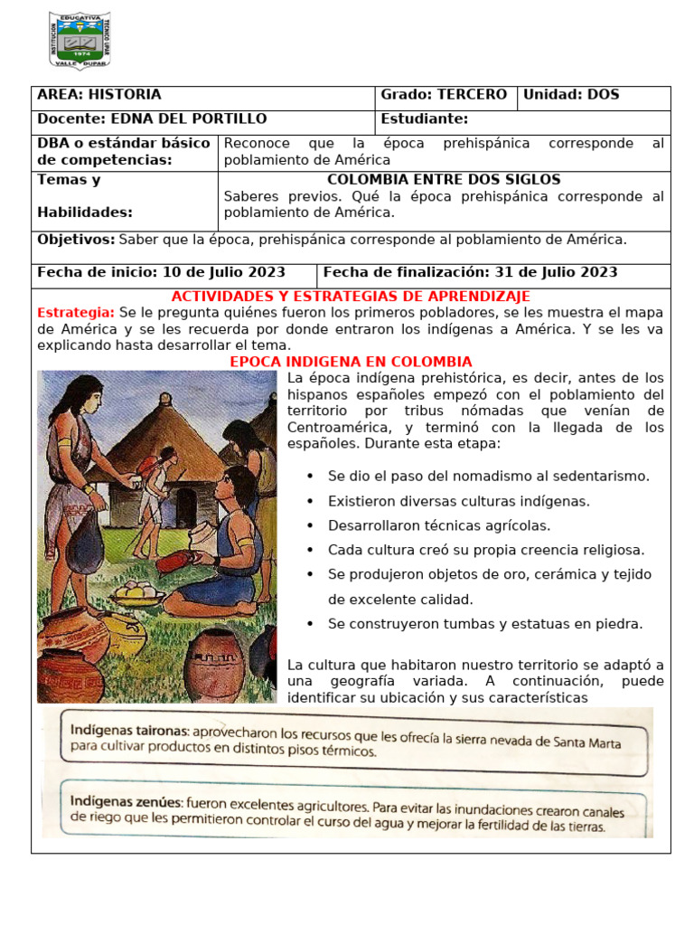 Epoca Indigena en Colombia | PDF | Colombia | Era precolombina