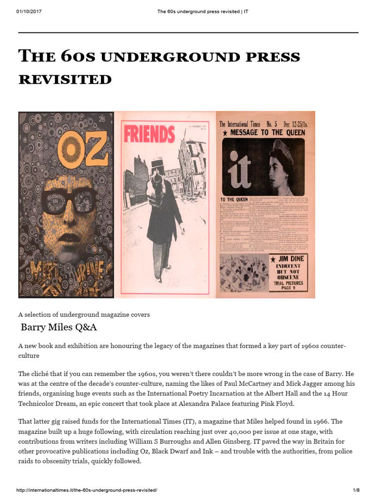 The 60s Underground Press Revisited - IT | PDF | Beat Generation