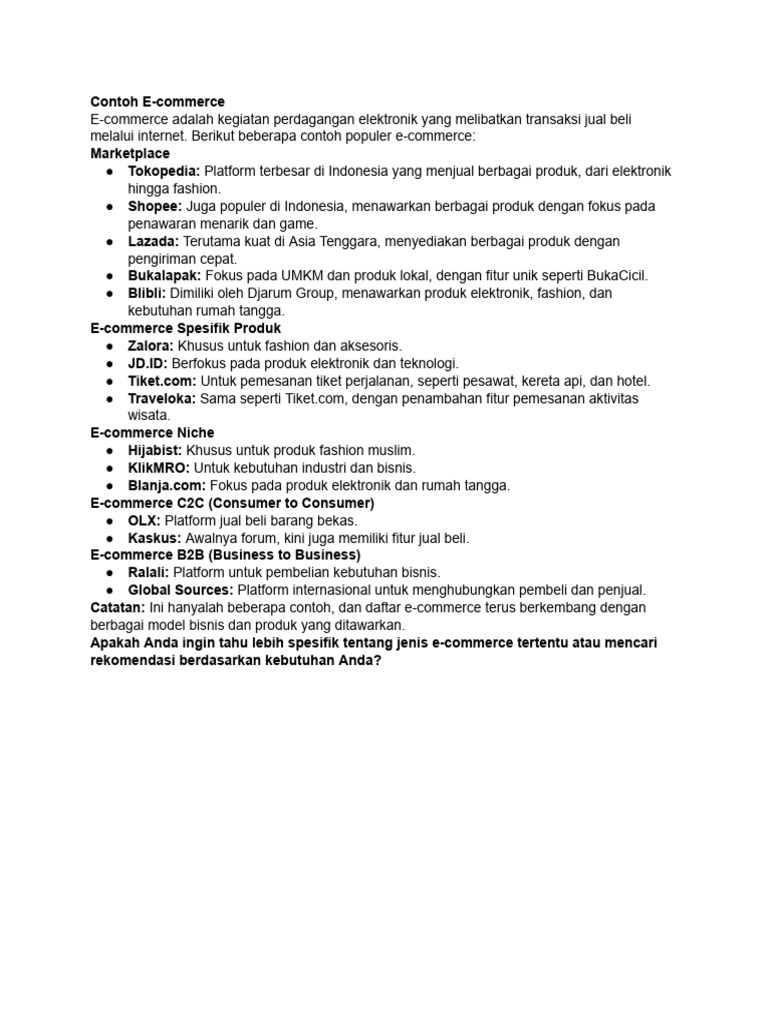 Contoh E Commerce | PDF