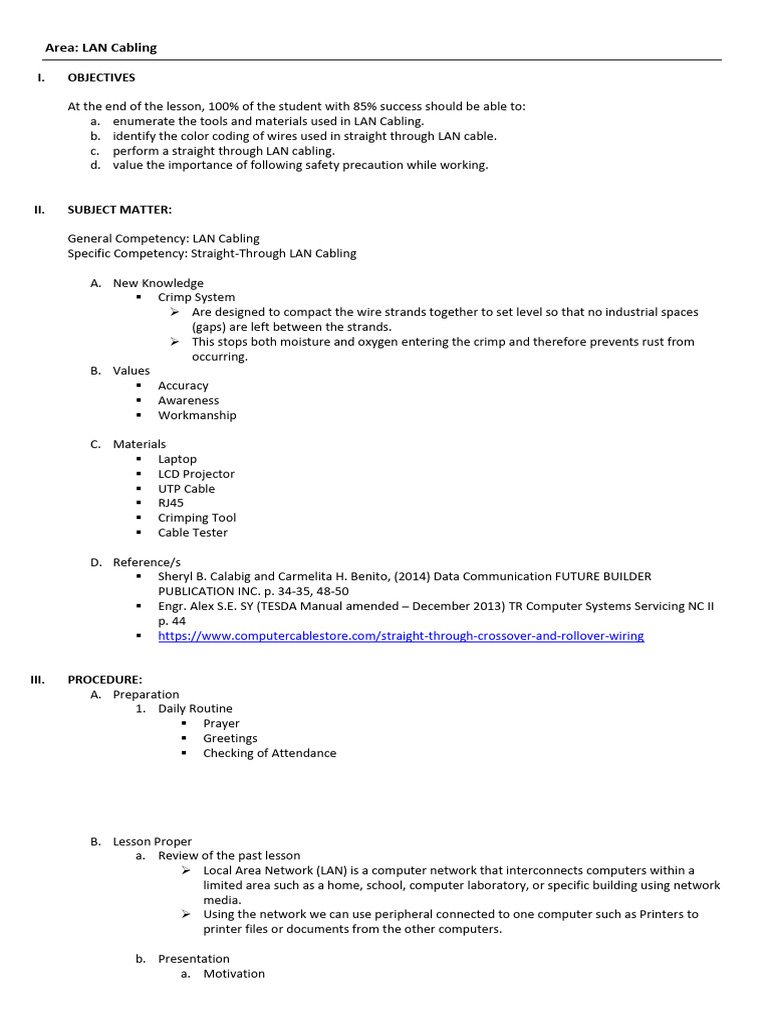 LESSON-PLAN-IN-ICT | PDF | Electrical Connector | Computer Engineering