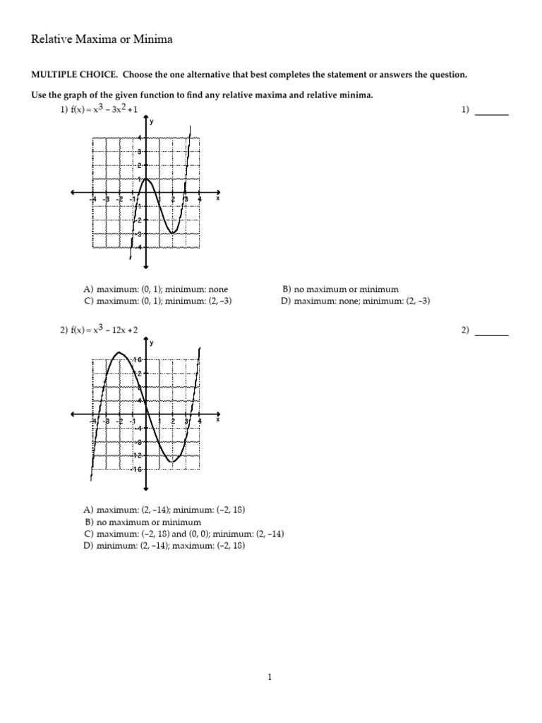 Relative Maxima or Minima | PDF | Mathematical Optimization | Systems Analysis