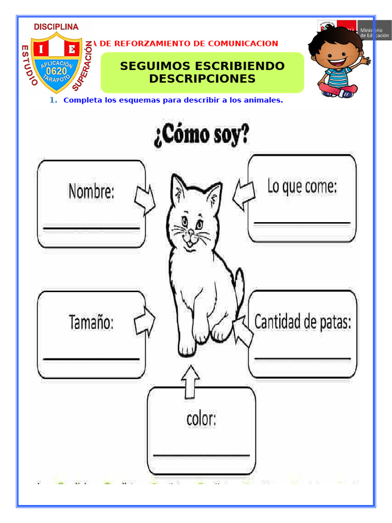 Ficha 1 - Descripción de Animales | PDF