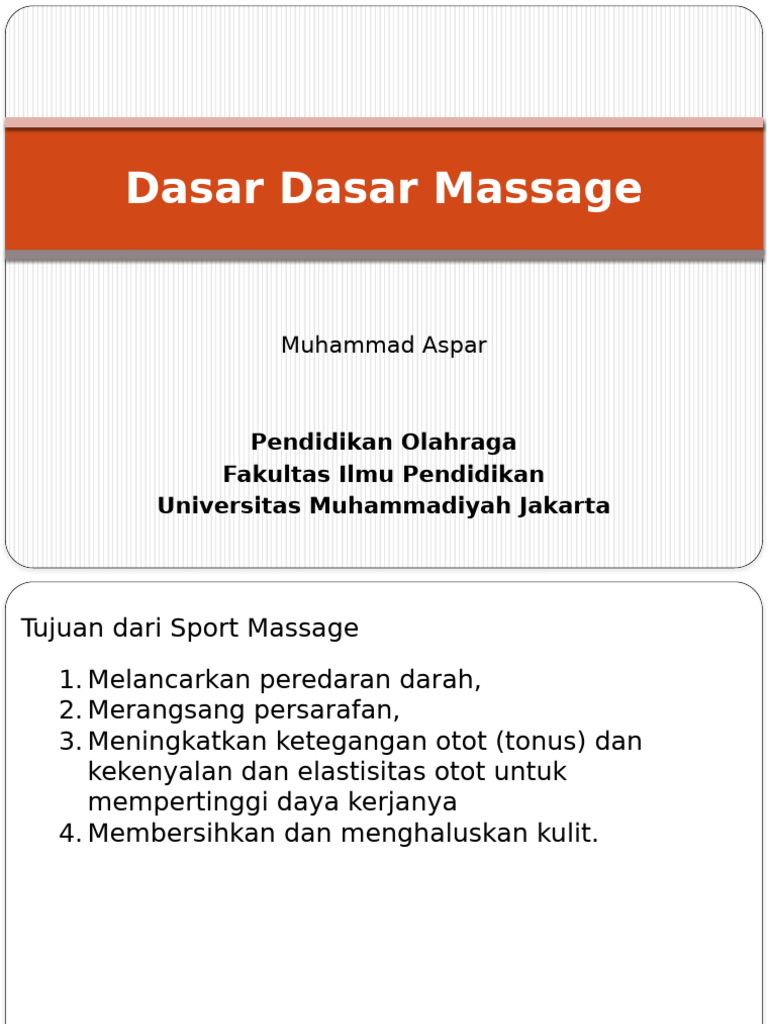 Dasar Dasar Massage | PDF | Pengembangan Diri