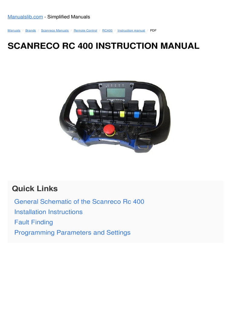 Scanreco RC 400 Instruction Manual: Quick Links | PDF | Battery Charger ...