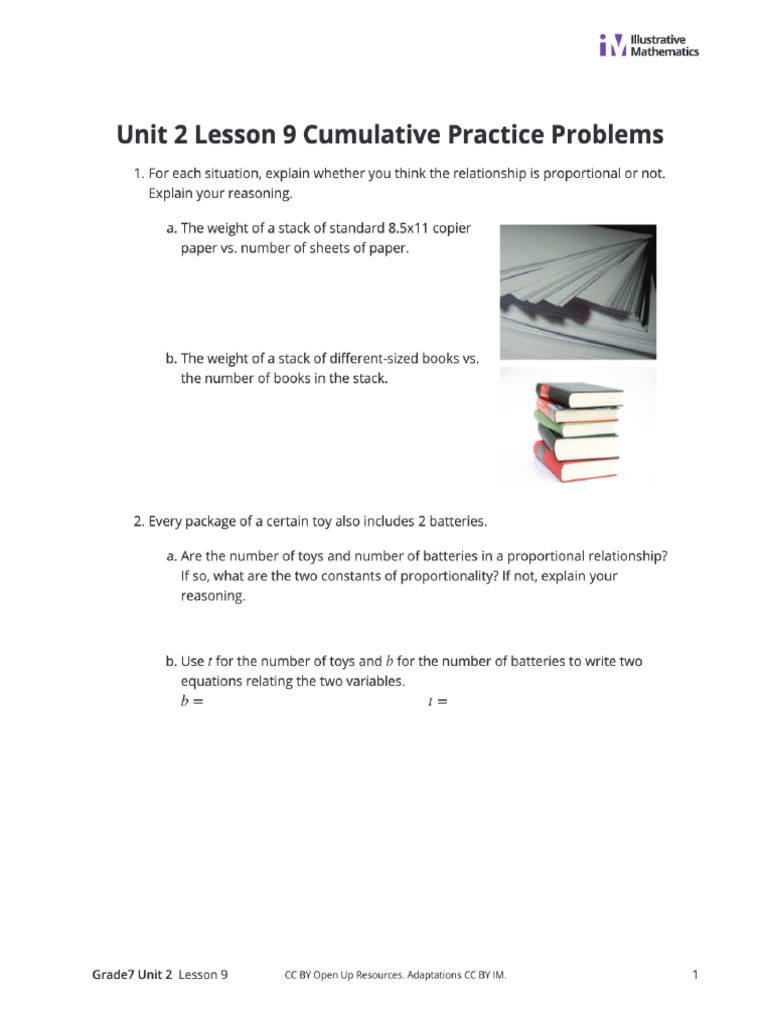 U2 Lesson 9 Practice Problems (In Workbook) | PDF