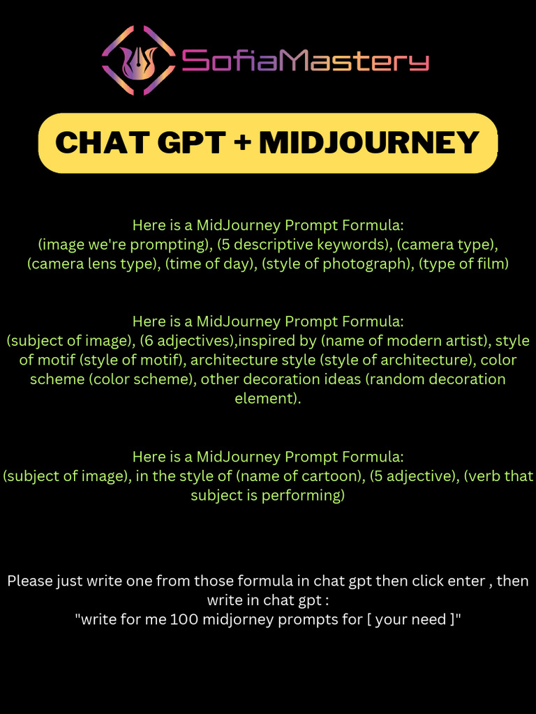 Chat GPT + MIDJOURNEY PROMPTS | PDF