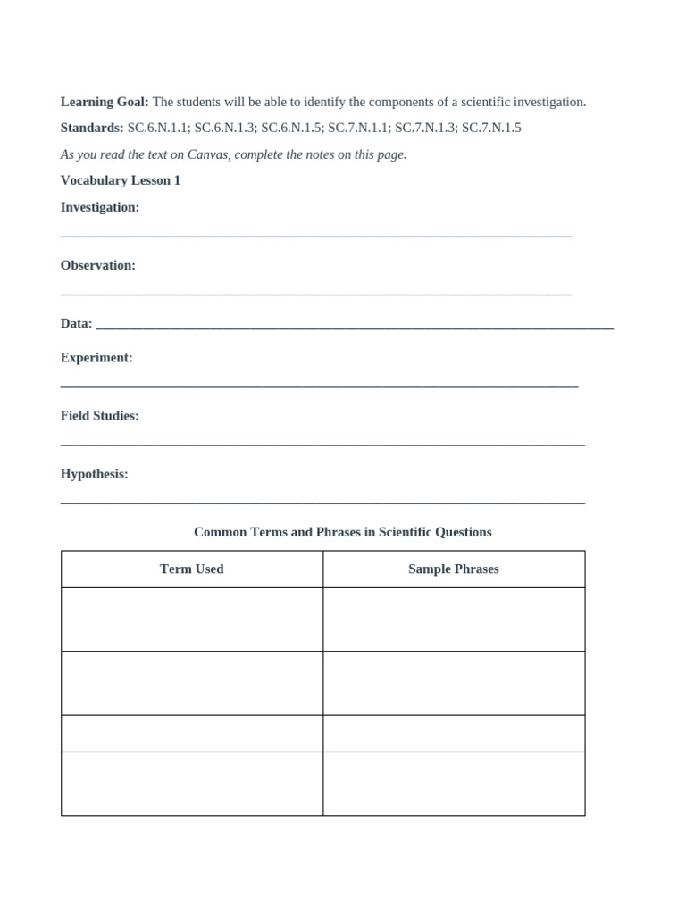 Chapter 1 Lesson 1science Investigation | PDF