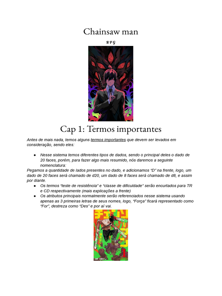 Chainsaw Man (RPG) | PDF | Jogos de RPG | Humano