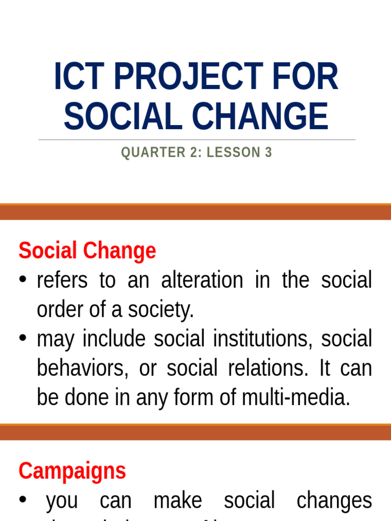 Lesson 3 Q2 ICT Project For Social Change | PDF | Social Media ...