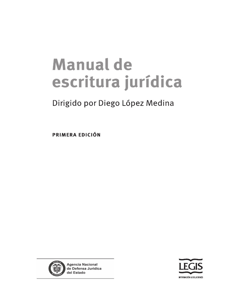 Manual de Escritura Jurídica - D. López Medina (Cap. 5) | PDF | Oración ...