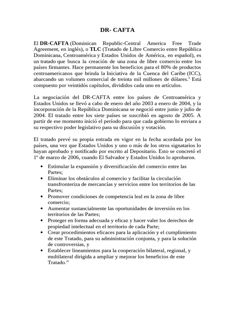 DR Cafta | PDF | Finanzas y dinero | Política