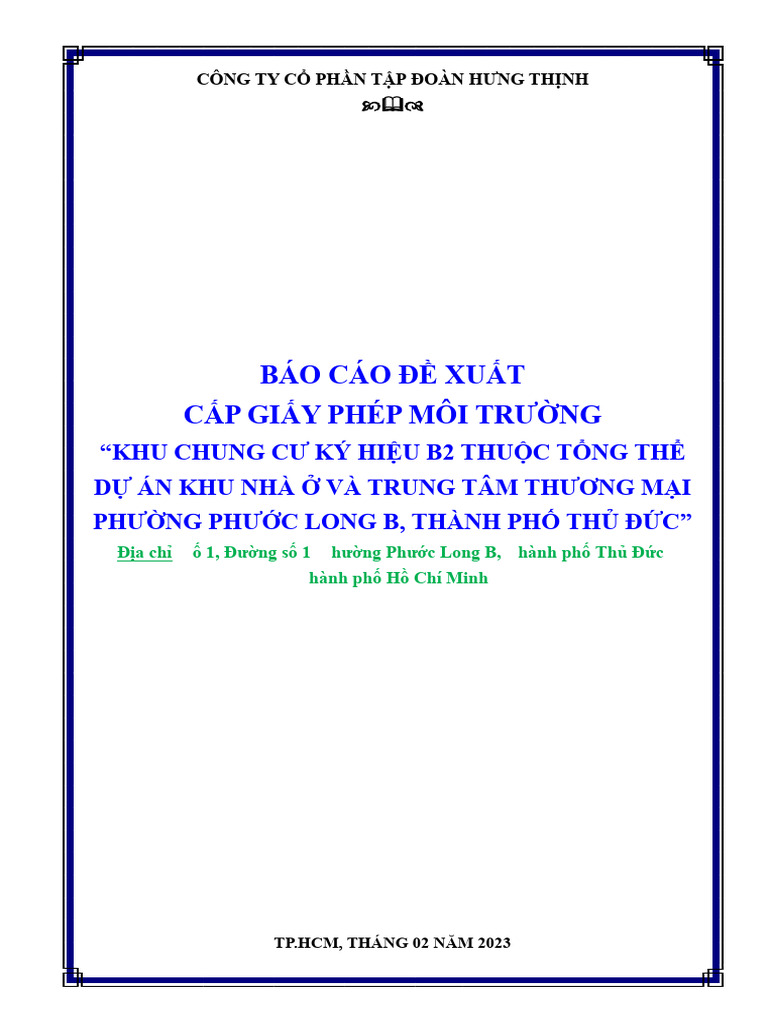 GPMT - Khu Chung Cu B2 - TP Thu Duc | PDF