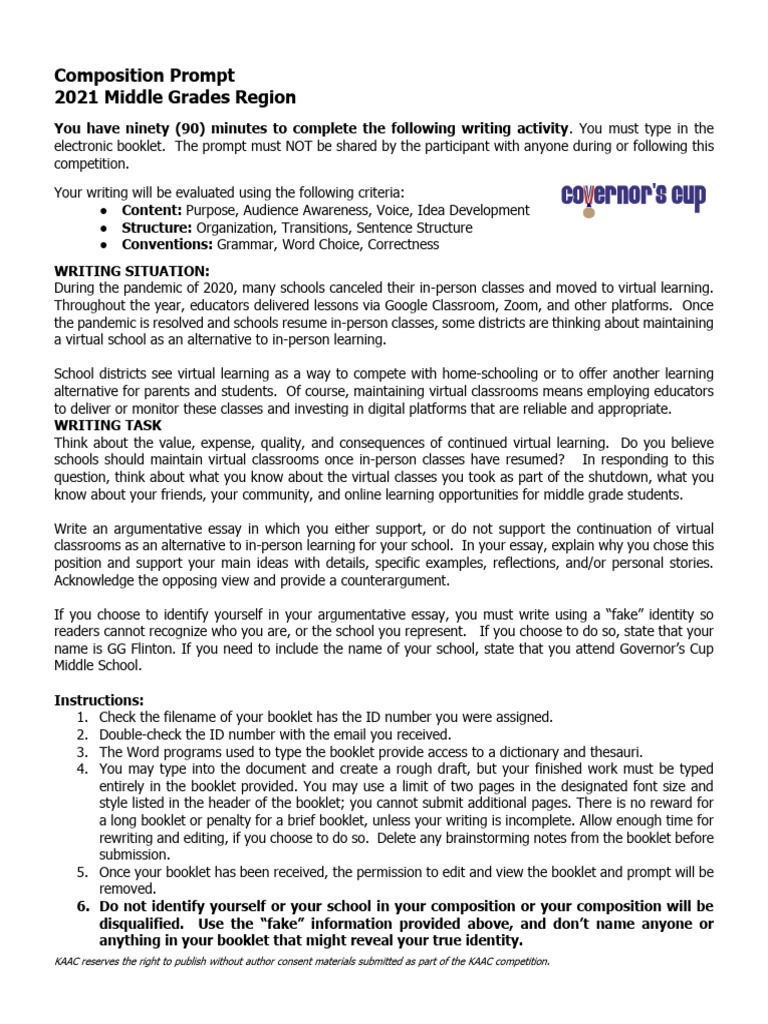 21-Govcup-MG-R-Comp Prompt | PDF | Learning | Essays