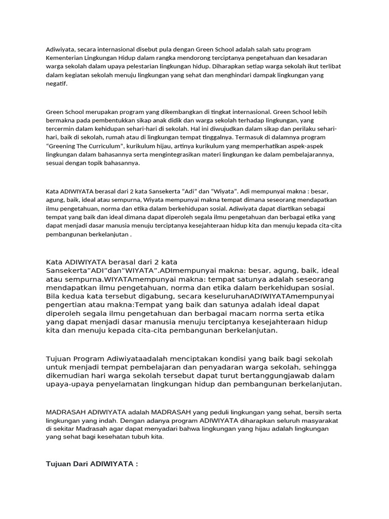 Materi Adiwiyata | PDF