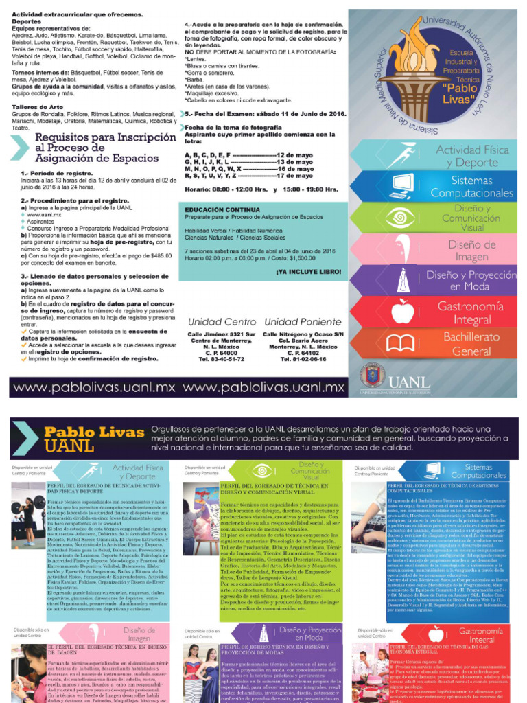 Triptico Oferta Educativa | PDF