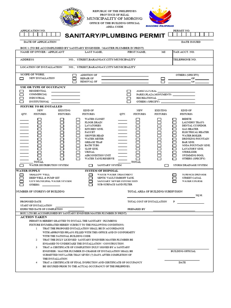 Sanitary Permit 2024 | PDF | Plumbing | Toilet