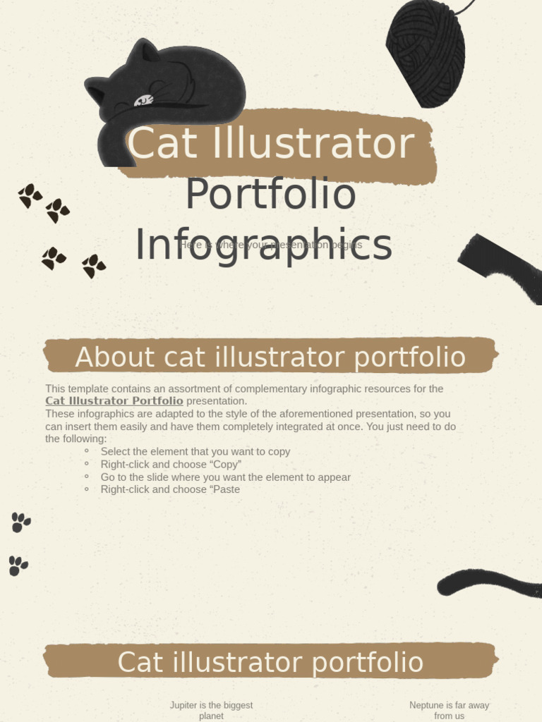 Cópia de Cat Illustrator Portfolio Infographics by Slidesgo - Pptxaaa ...