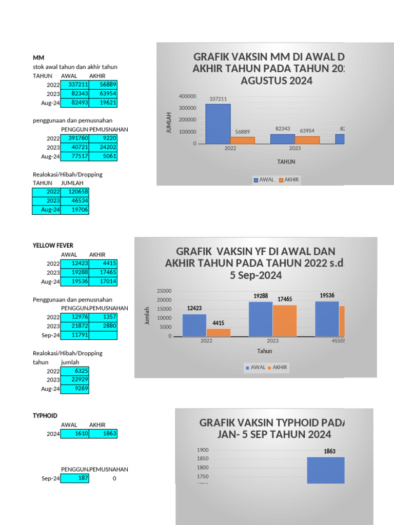 Hasil Rekaptulasi Vaksin Dan Icv 2022 S.D. 2024 | PDF