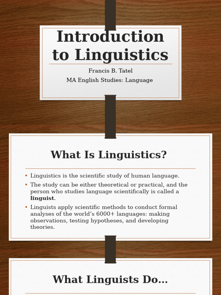 Introduction To Linguistics Final | PDF | Linguistics | Grammar