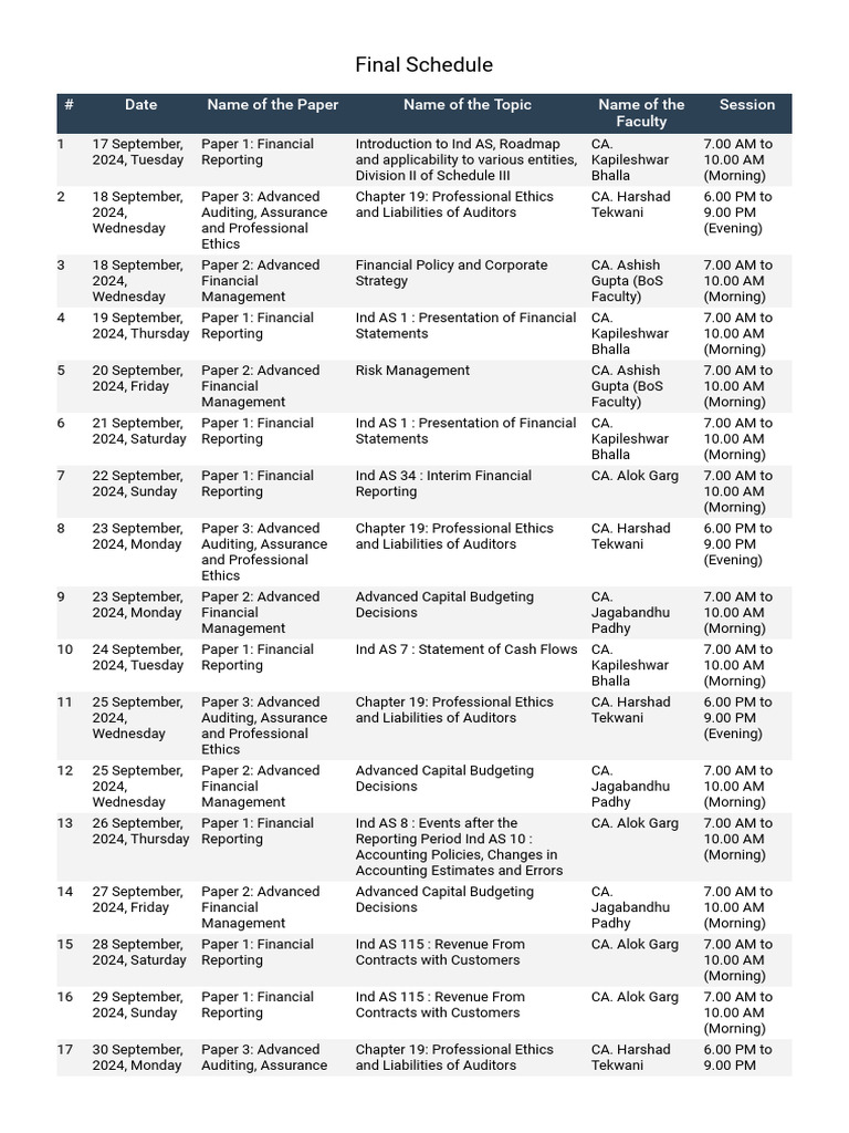 Final Schedule | PDF | Taxes | Direct Tax