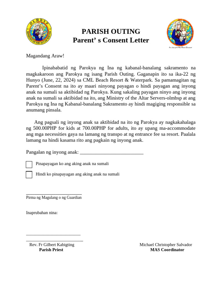 Parents Consent Form | PDF