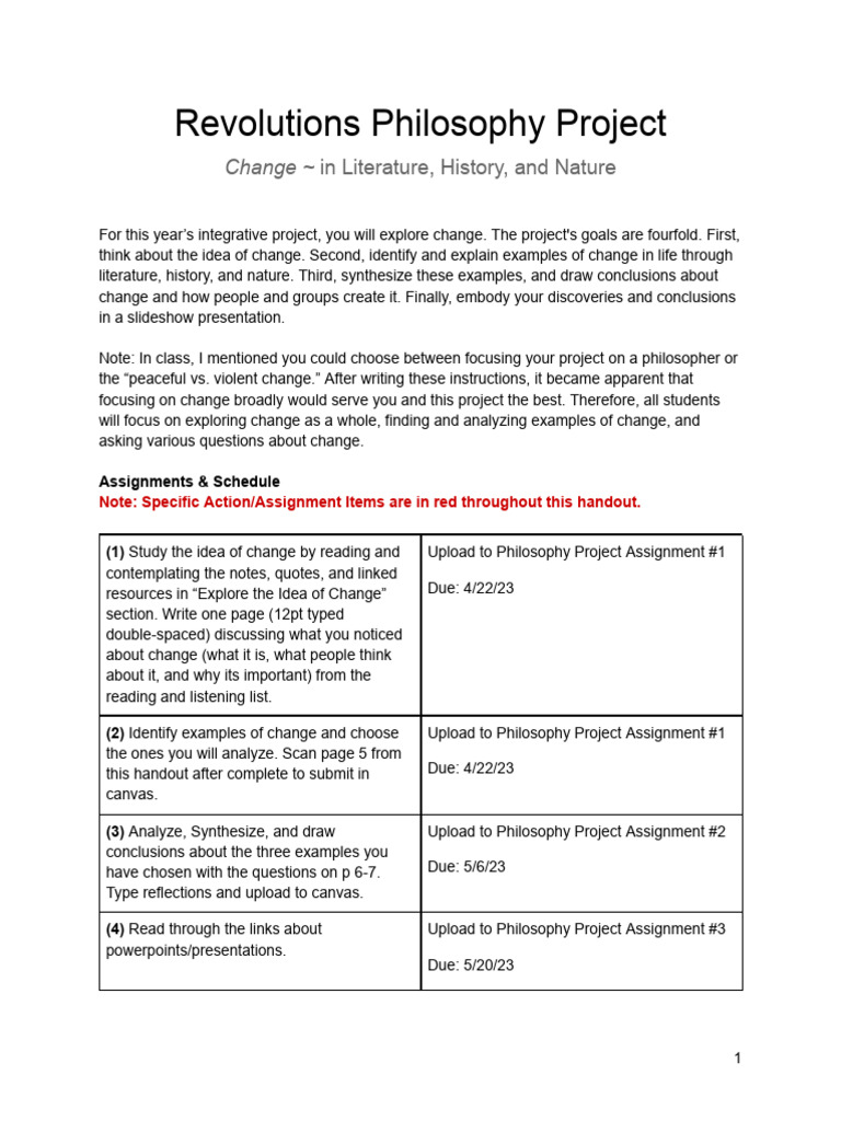 Revolutions Philosophy Project - Change | PDF | Microsoft Power Point