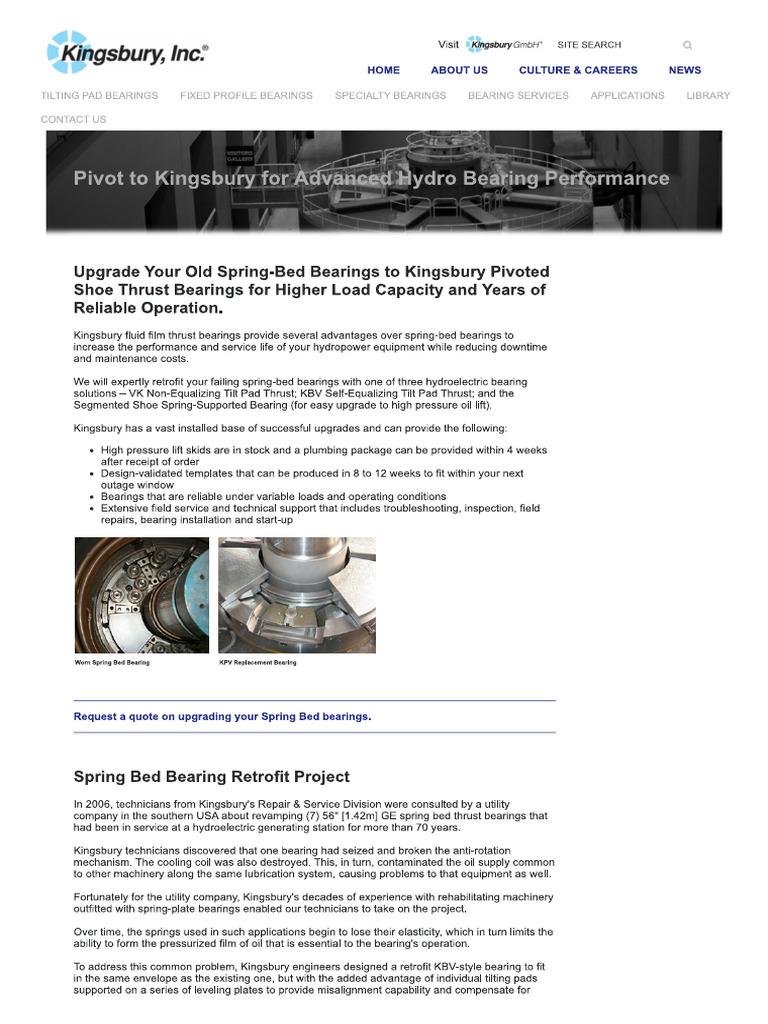 Spring Bed Bearing Retrofit Project | PDF