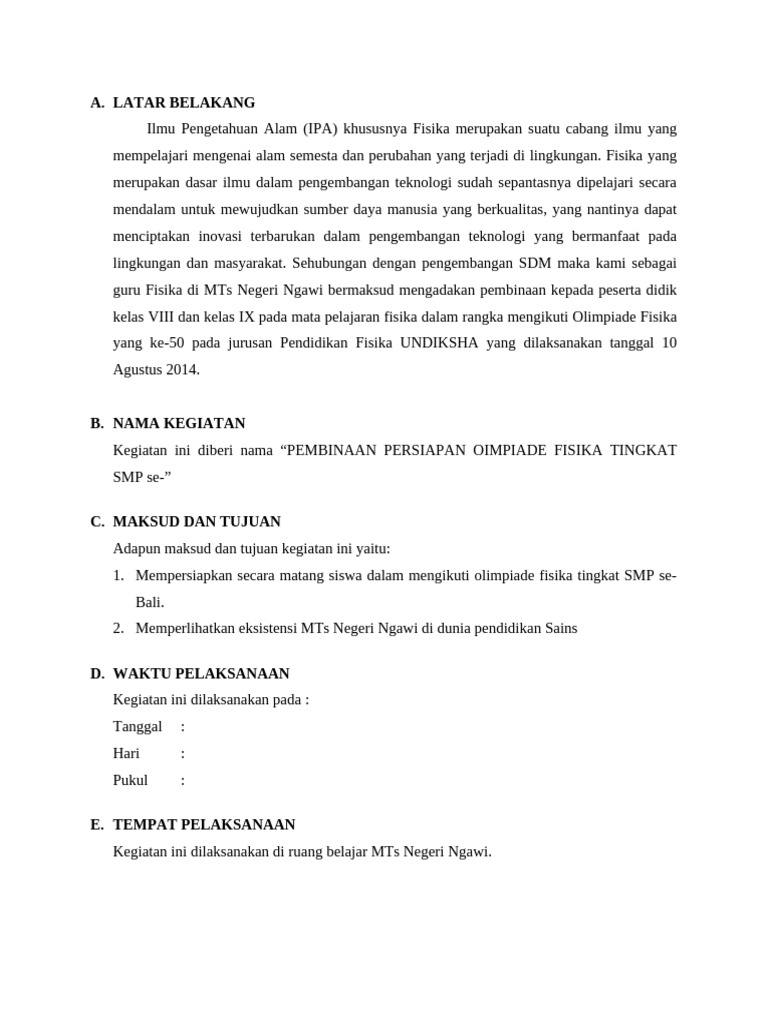 Proposal Olimpiade | PDF | Sains & Matematika