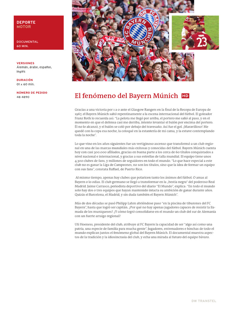 El Fen Meno Del Bayern M Nich | PDF | Asociación de Futbol | Asociación de clubes de fútbol