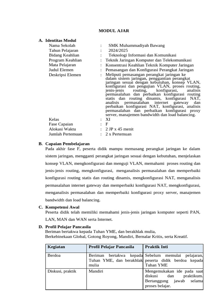 Modul Ajar 4 VLAN | PDF
