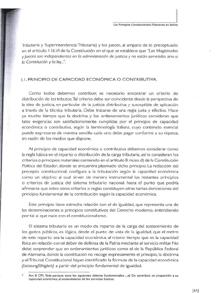 Principio de Capacidad Económica Tributaria | PDF | Justicia | Crimen y ...
