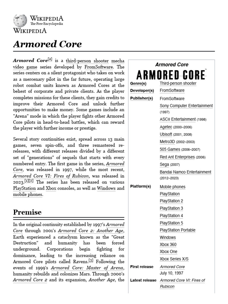 Armored Core | PDF | Gaming | Video Game Gameplay