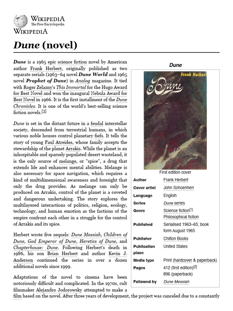 Dune (Novel) | PDF | Dune (Novel) | Dune (Franchise)