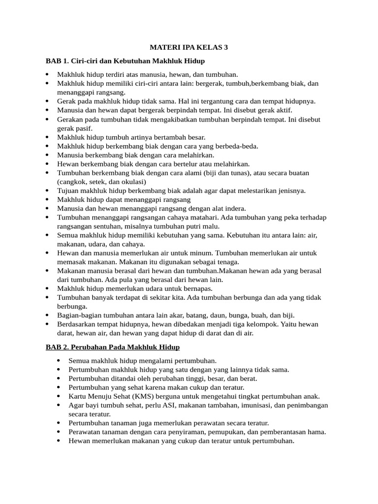 Materi Ipa Kelas 3 | PDF | Sains & Matematika