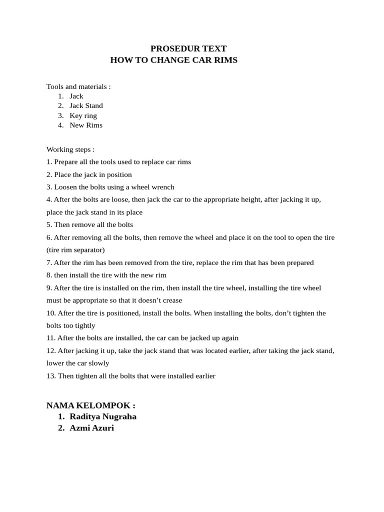 Car Rim Replacement Guide | PDF