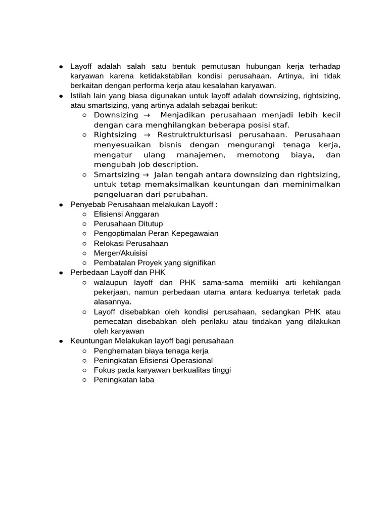 Peraturan Lay Off | PDF