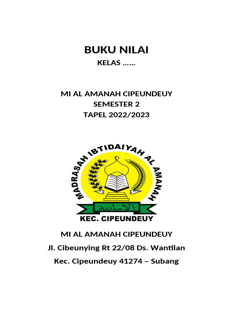 Cover Nilai | PDF