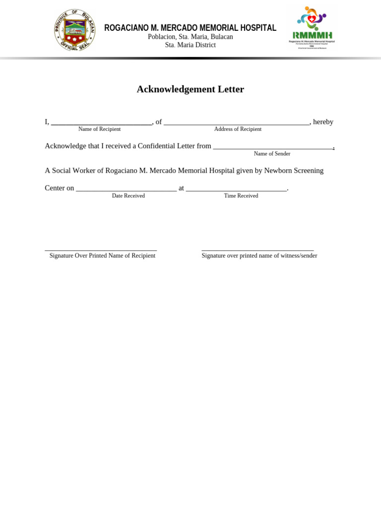 Acknowledgement Letter | PDF