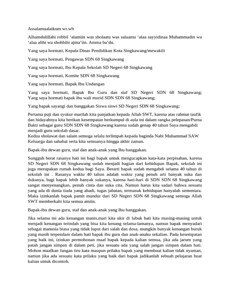 Perpisahan Pak Kosim | PDF | Karier & Perkembangan | Pengembangan Diri