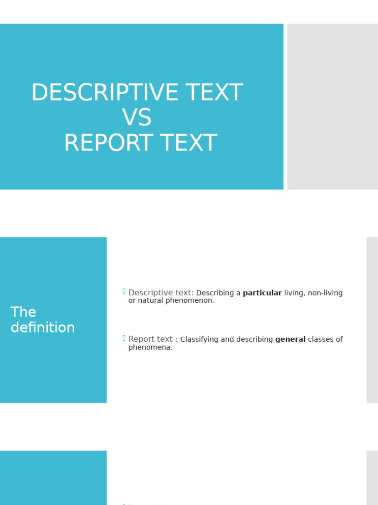 Descriptive vs Report Text Explained | PDF | Language Arts & Discipline